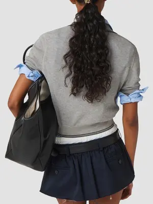 Miu Miu Cotton Jersey Polo Shirt - Grey