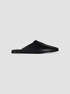 Givenchy Label Flat Mules In Nappa Leather