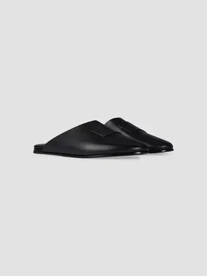 Givenchy Label Flat Mules In Nappa Leather