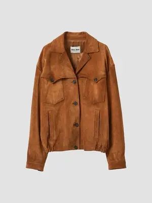 Miu Miu Suede Jacket - Brown