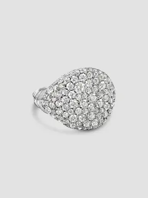 David Yurman Pavé Pinky Ring In 18k White Gold - Diamond