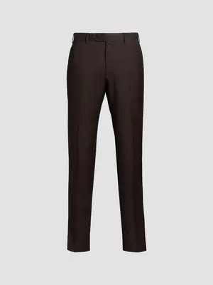 SAKS FIFTH AVENUE Collection Basic Wool Dress Trousers - Brown