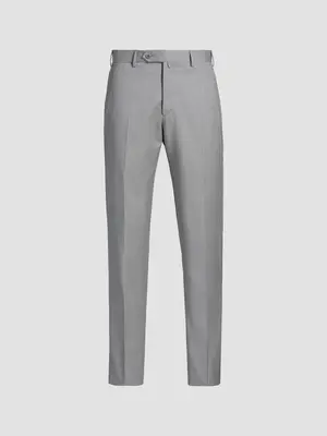 SAKS FIFTH AVENUE Collection Basic Wool Dress Trousers - Light Grey
