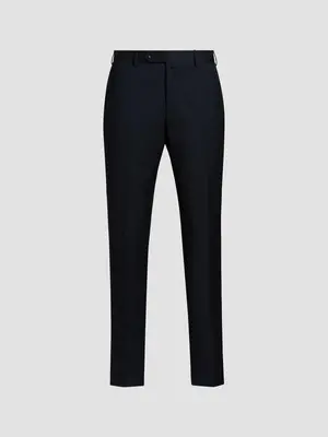 SAKS FIFTH AVENUE Collection Basic Wool Dress Trousers - Navy