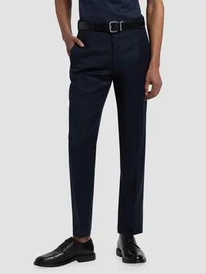 SAKS FIFTH AVENUE Collection Basic Wool Dress Trousers - Navy