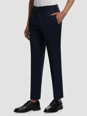 SAKS FIFTH AVENUE Collection Basic Wool Dress Trousers - Navy