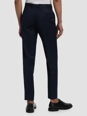 SAKS FIFTH AVENUE Collection Basic Wool Dress Trousers - Navy