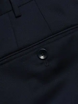 SAKS FIFTH AVENUE Collection Basic Wool Dress Trousers - Navy
