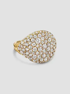 David Yurman Chevron Pinky Ring In 18k Yellow Gold