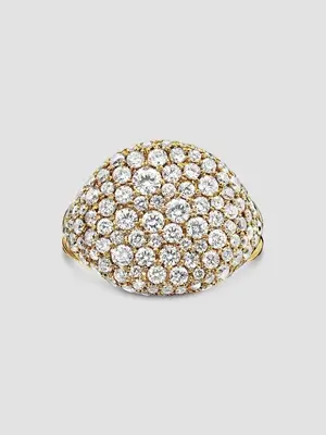 David Yurman Chevron Pinky Ring In 18k Yellow Gold