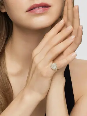 David Yurman Chevron Pinky Ring In 18k Yellow Gold