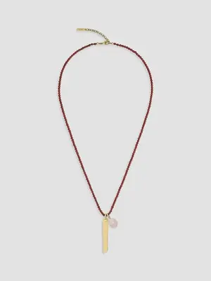 Givenchy Tape Long Necklace In Agate Metal And Quartz