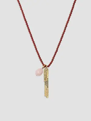 Givenchy Tape Long Necklace In Agate Metal And Quartz