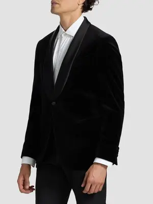 SAKS FIFTH AVENUE Collection Velvet Formal Shawl Jacket