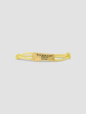 Givenchy Tape Cord Bracelet In Cotton And Metal - Butter