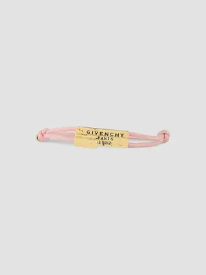 Givenchy Tape Cord Bracelet In Cotton And Metal - Pink
