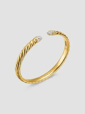 David Yurman Sculpted Cable Cuff Bracelet In 18k Yellow Gold