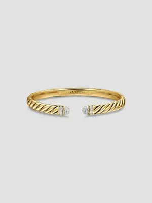 David Yurman Sculpted Cable Cuff Bracelet In 18k Yellow Gold