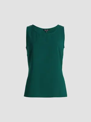Misook Crepe De Chine Tank - Spruce