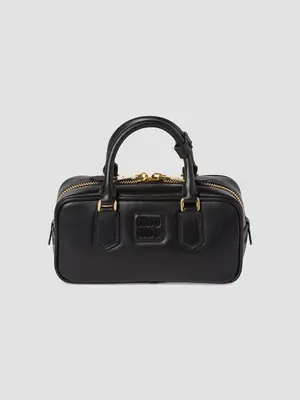 Miu Miu Arcadie Leather Top Handle Bag - Black