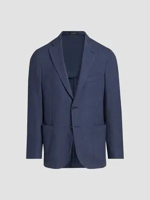 SAKS FIFTH AVENUE Herringbone Wool-blend Sport Coat - Navy