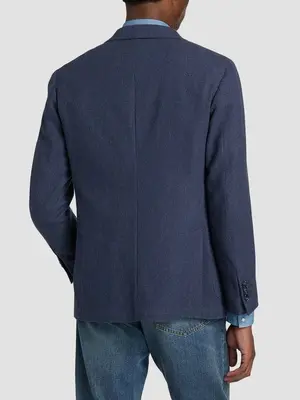 SAKS FIFTH AVENUE Herringbone Wool-blend Sport Coat - Navy