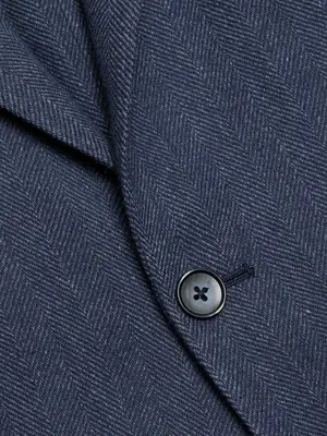 SAKS FIFTH AVENUE Herringbone Wool-blend Sport Coat - Navy