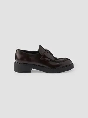 Prada Chocolate Brushed Leather Loafers