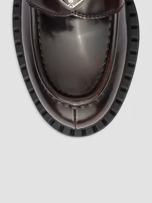 Prada Chocolate Brushed Leather Loafers