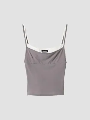 Miu Miu Stretch Jersey Top - Silver