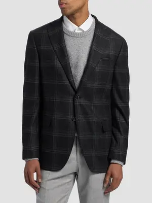 SAKS FIFTH AVENUE Collection Plaid Wool-blend Blazer