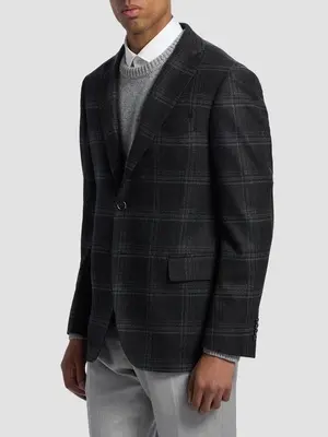 SAKS FIFTH AVENUE Collection Plaid Wool-blend Blazer