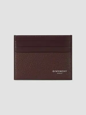 Givenchy Card Holder In Grained Leather - Chocolate
