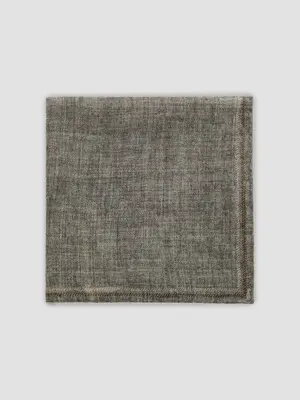 SAKS FIFTH AVENUE Thin Stripe Silk Pocket Square - Grey