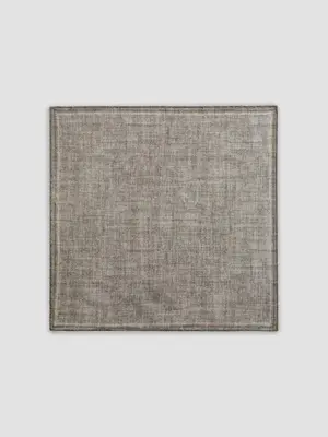 SAKS FIFTH AVENUE Thin Stripe Silk Pocket Square - Grey