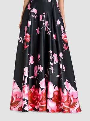 Mac Duggal Floral Satin Ball Gown
