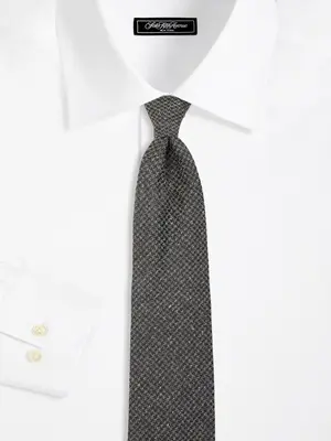 SAKS FIFTH AVENUE Houndstooth Silk Tie - Grey