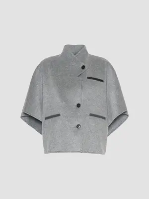 Max Mara Lightweight Cashmere Cape - Medium Grey