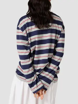 Miu Miu Long-sleeved Cotton Jersey T-shirt - Grey Multi