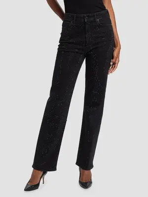 Paige Stevie Crystal-embellished Ankle Jeans