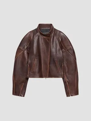 Helmut Lang Leather Jacket - Saddle