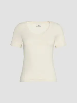 Max Mara Fine Rib Knit Jersey T-shirt - Ivory