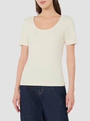 Max Mara Fine Rib Knit Jersey T-shirt - Ivory