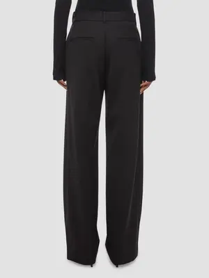 Helmut Lang Belted Wool Gabardine Trousers