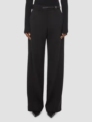 Helmut Lang Belted Wool Gabardine Trousers