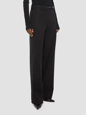 Helmut Lang Belted Wool Gabardine Trousers