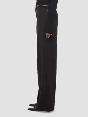 Helmut Lang Belted Wool Gabardine Trousers