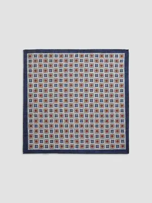 SAKS FIFTH AVENUE Collection Floral Silk Pocket Square - Grey