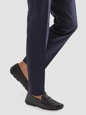 Prada Saffiano Leather Driver Loafers