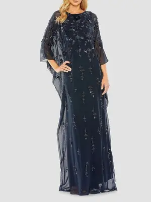 Mac Duggal Embellished Trapeze Dress - Midnight